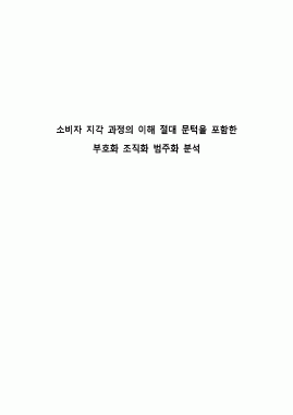소비자 지각 과정의 이해 절대 문턱을 포함한 부호화 조직화 범주화 분석-1페이지