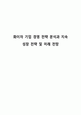 화이자 기업 경영 전략 분석과 지속 성장 전략 및 미래 전망-1페이지