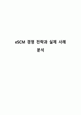 eSCM 경영 전략과 실제 사례 분석-1페이지