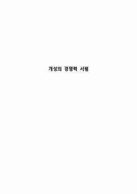 개성의 경쟁력 서평-1페이지