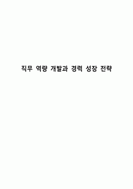 직무 역량 개발과 경력 성장 전략-1페이지