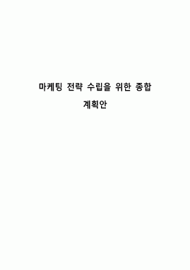 마케팅 전략 수립을 위한 종합 계획안-1페이지