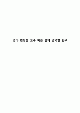 영아 연령별 교수 학습 실제 영역별 탐구-1페이지
