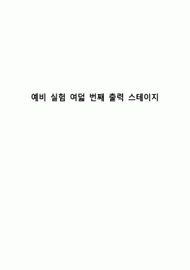 예비 실험 여덟 번째 출력 스테이지-1페이지