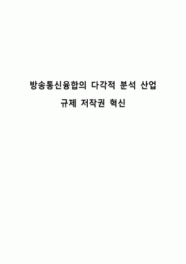 방송통신융합의 다각적 분석 산업 규제 저작권 혁신-1페이지