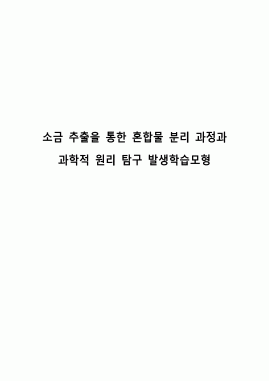 소금 추출을 통한 혼합물 분리 과정과 과학적 원리 탐구 발생학습모형-1페이지