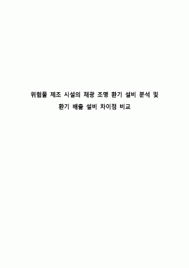 위험물 제조 시설의 채광 조명 환기 설비 분석 및 환기 배출 설비 차이점 비교-1페이지