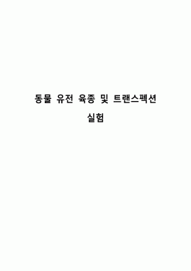동물 유전 육종 및 트랜스펙션 실험-1페이지