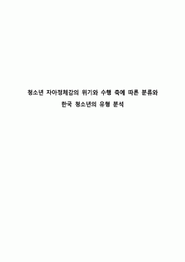 청소년 자아정체감의 위기와 수행 축에 따른 분류와 한국 청소년의 유형 분석-1페이지