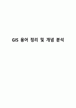 GIS 용어 정리 및 개념 분석-1페이지