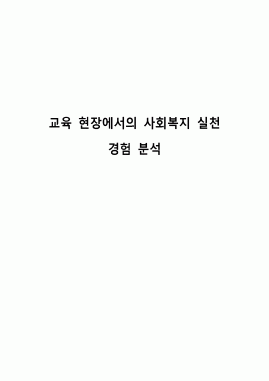 교육 현장에서의 사회복지 실천 경험 분석-1페이지