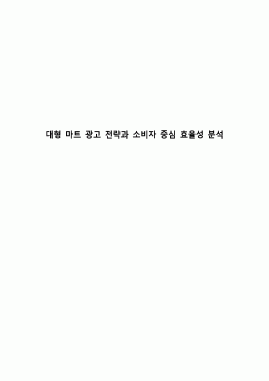 대형 마트 광고 전략과 소비자 중심 효율성 분석-1페이지