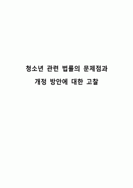 청소년 관련 법률의 문제점과 개정 방안에 대한 고찰-1페이지