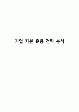 기업 자본 운용 전략 분석-1페이지