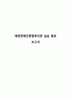 에덴장애인종합복지관 실습 발표 보고서-1페이지