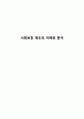 사회보장 제도의 이해와 분석-1페이지