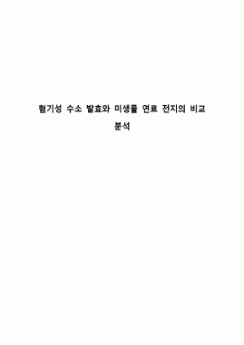 혐기성 수소 발효와 미생물 연료 전지의 비교 분석-1페이지