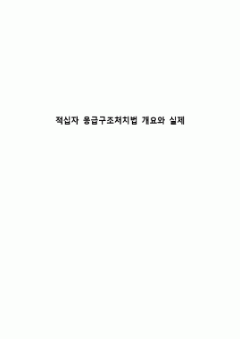 적십자 응급구조처치법 개요와 실제-1페이지