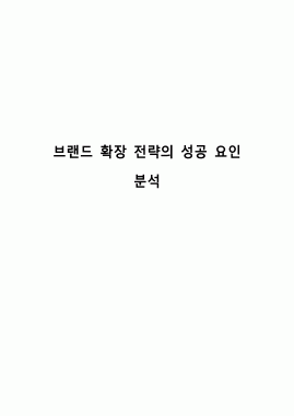 브랜드 확장 전략의 성공 요인 분석-1페이지