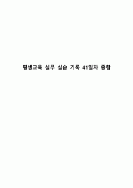 평생교육 실무 실습 기록 41일차 종합-1페이지