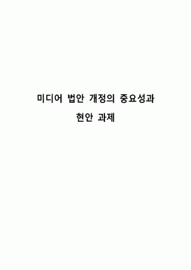 미디어 법안 개정의 중요성과 현안 과제-1페이지