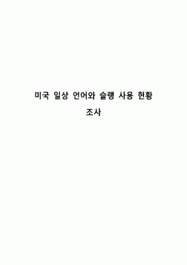미국 일상 언어와 슬랭 사용 현황 조사-1페이지