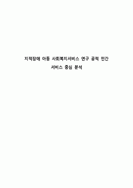 지적장애 아동 사회복지서비스 연구 공적 민간 서비스 중심 분석-1페이지