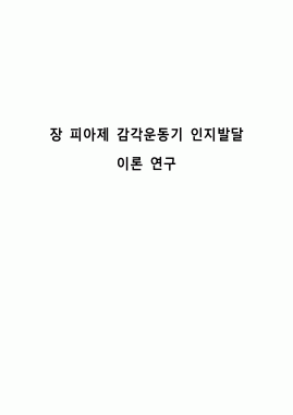 장 피아제 감각운동기 인지발달 이론 연구-1페이지