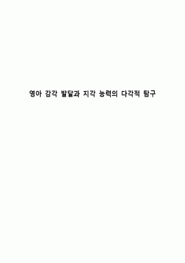 영아 감각 발달과 지각 능력의 다각적 탐구-1페이지