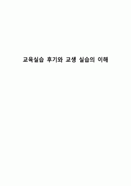 교육실습 후기와 교생 실습의 이해-1페이지