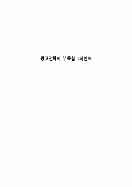 광고전략의 부족함 2퍼센트-1페이지