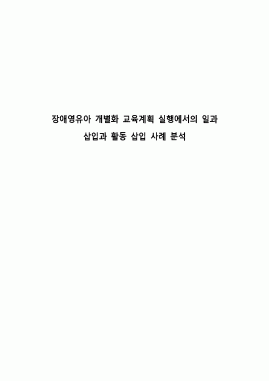 장애영유아 개별화 교육계획 실행에서의 일과 삽입과 활동 삽입 사례 분석-1페이지