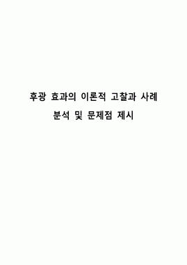 후광 효과의 이론적 고찰과 사례 분석 및 문제점 제시-1페이지