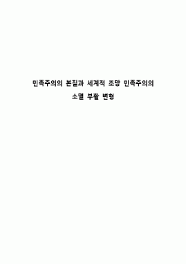 민족주의의 본질과 세계적 조망 민족주의의 소멸 부활 변형-1페이지