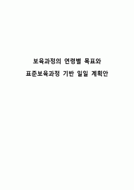 보육과정의 연령별 목표와 표준보육과정 기반 일일 계획안-1페이지