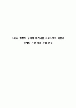 소비자 행동의 심리적 메커니즘 프로스펙트 이론과 마케팅 전략 적용 사례 분석-1페이지