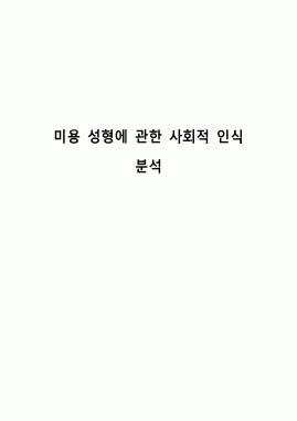 미용 성형에 관한 사회적 인식 분석-1페이지