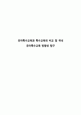유아특수교육과 특수교육의 비교 및 국내 유아특수교육 방향성 탐구-1페이지