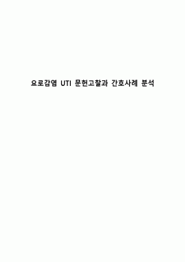 요로감염 UTI 문헌고찰과 간호사례 분석-1페이지