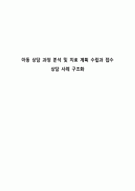 아동 상담 과정 분석 및 치료 계획 수립과 접수 상담 사례 구조화-1페이지