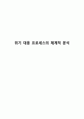 위기 대응 프로세스의 체계적 분석-1페이지