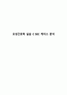 모성간호학 실습 C SEC 케이스 분석-1페이지