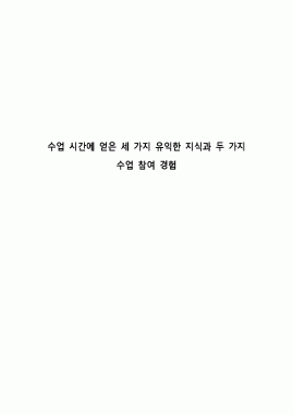 수업 시간에 얻은 세 가지 유익한 지식과 두 가지 수업 참여 경험-1페이지