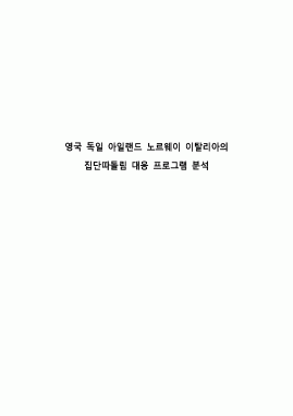 영국 독일 아일랜드 노르웨이 이탈리아의 집단따돌림 대응 프로그램 분석-1페이지