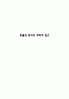 효율성 분석의 역학적 접근-1페이지
