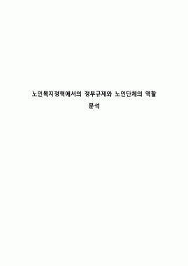 노인복지정책에서의 정부규제와 노인단체의 역할 분석-1페이지