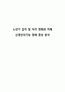 노년기 감각 및 지각 변화와 치매 신경인지기능 장애 증상 분석-1페이지