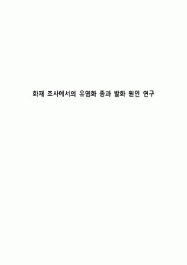화재 조사에서의 유염화 종과 발화 원인 연구-1페이지