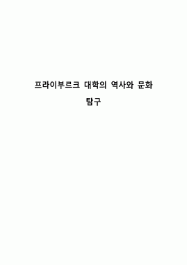 프라이부르크 대학의 역사와 문화 탐구-1페이지