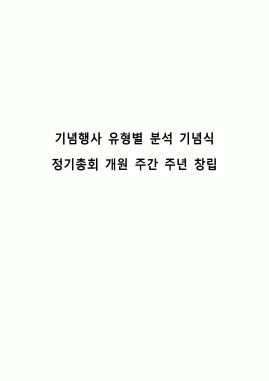 기념행사 유형별 분석 기념식 정기총회 개원 주간 주년 창립-1페이지